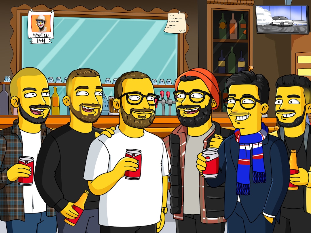 Custom Yellow Cartoon Character Portrait, Couple , Family Fun Portrait ...