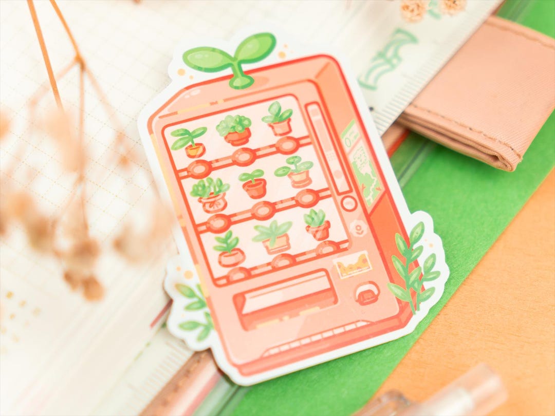 Plant Vending Machine Sticker - Etsy