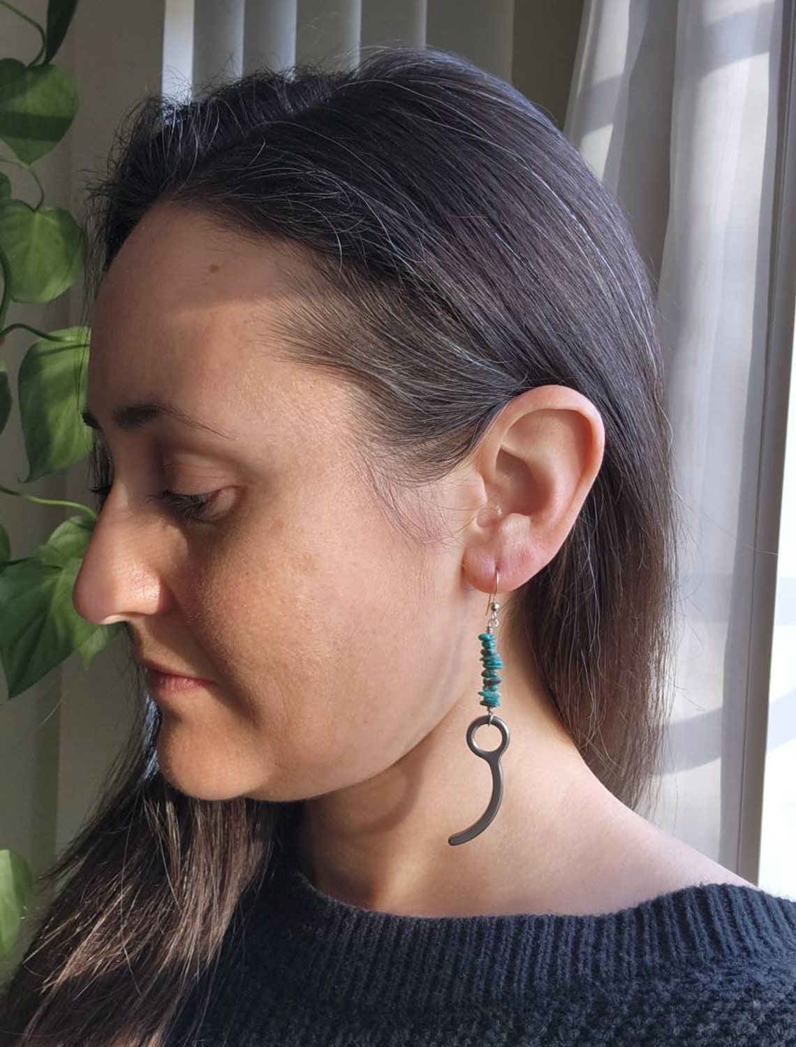 Skydiving Parachute Closing Pin Earrings With Arizona Turquoise! - Etsy