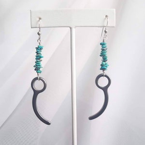 Skydiving Parachute Closing Pin Earrings With Arizona Turquoise - Etsy