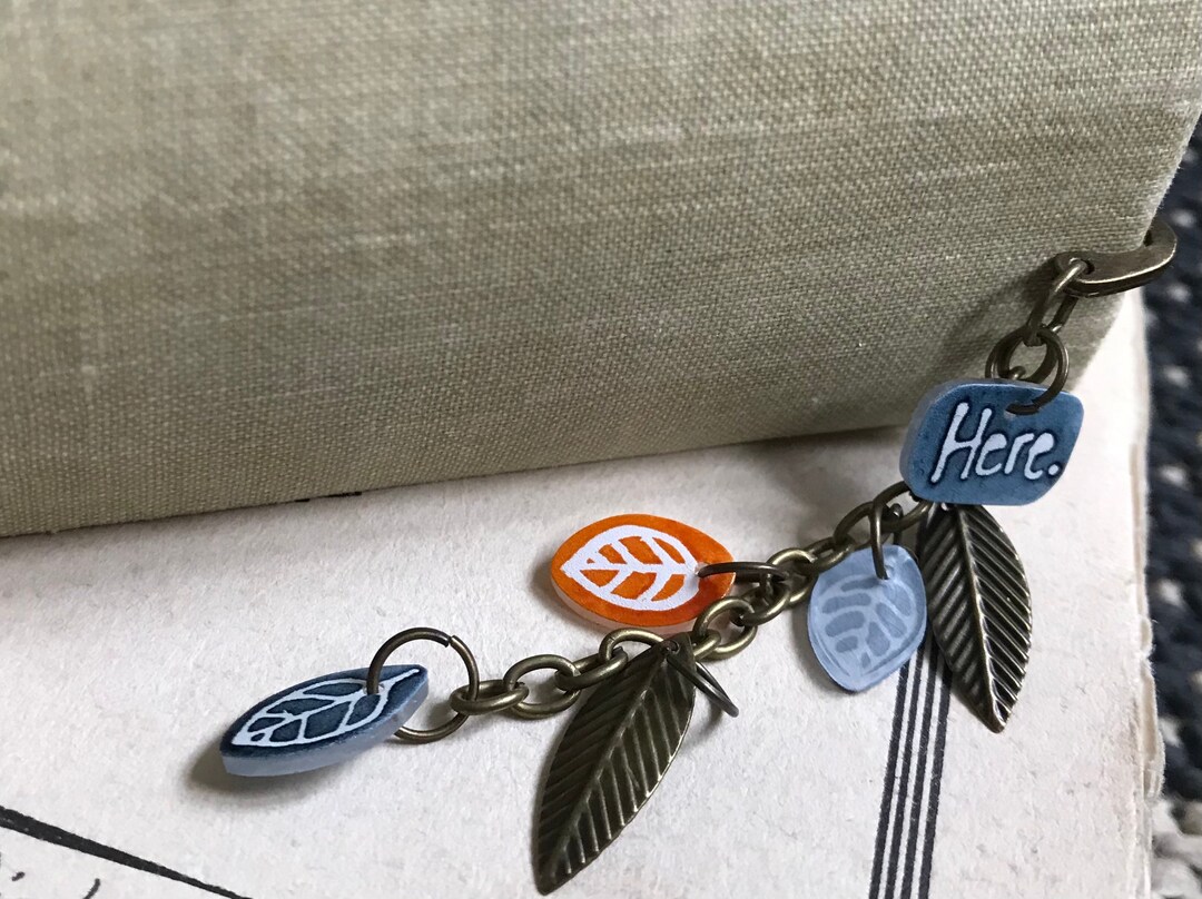 The ”here” Bookmark, Nature Bookmark, Leaf Charms - Etsy