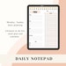 Daily Digital Notepad Printable Daily Planner Pdf File Goodnotes ...