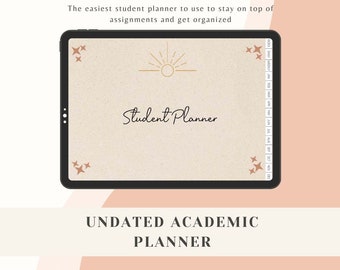 Digital Study Planner Template Undated Digital Student - Etsy