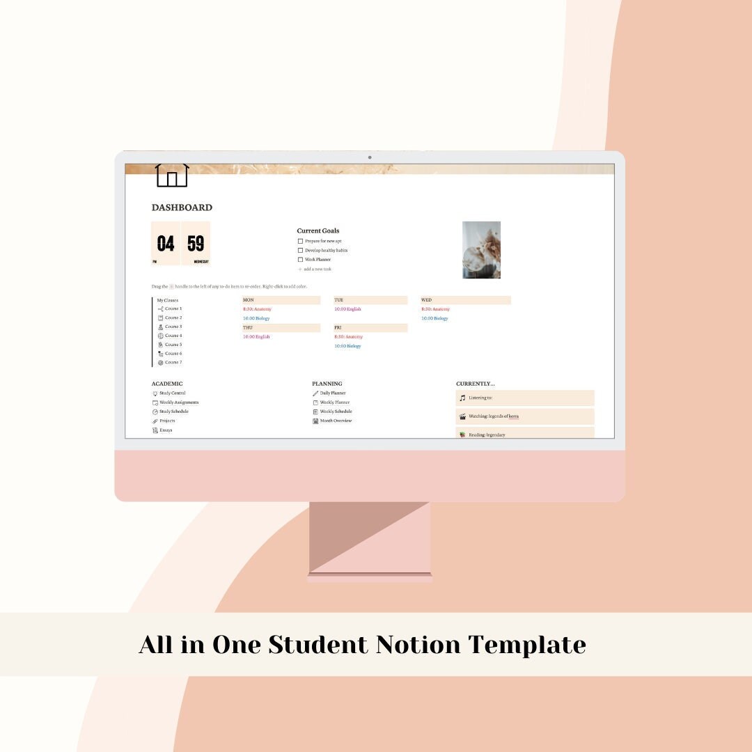 All in One Student Notion Template for College, College Planner ...