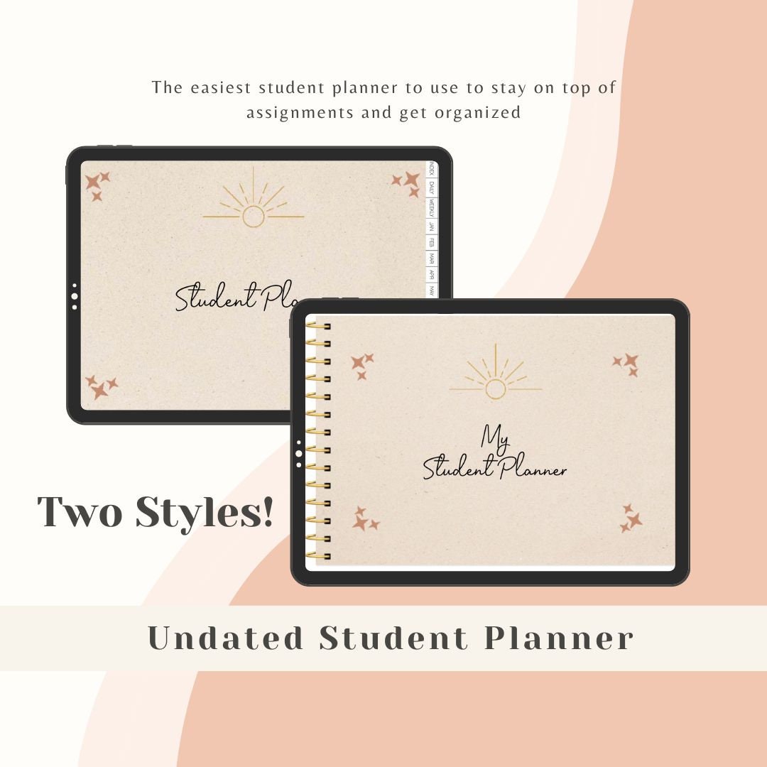 Two Styles! Undated Student Digital Planner Goodnotes 2025, Academic ...