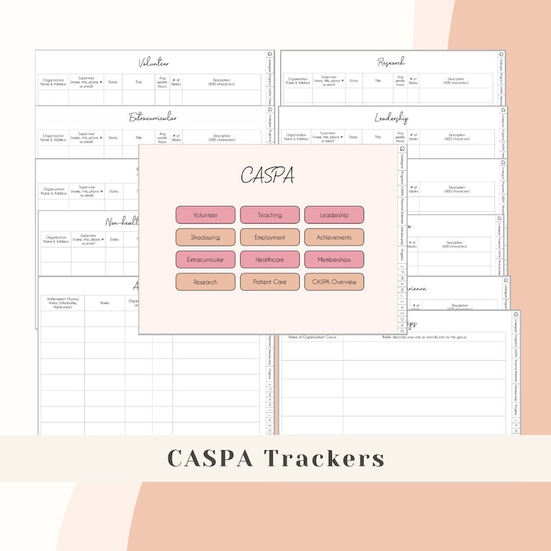 Pre-pa Workbook Planner| CASPA, PACAT, Digital College Planner ...