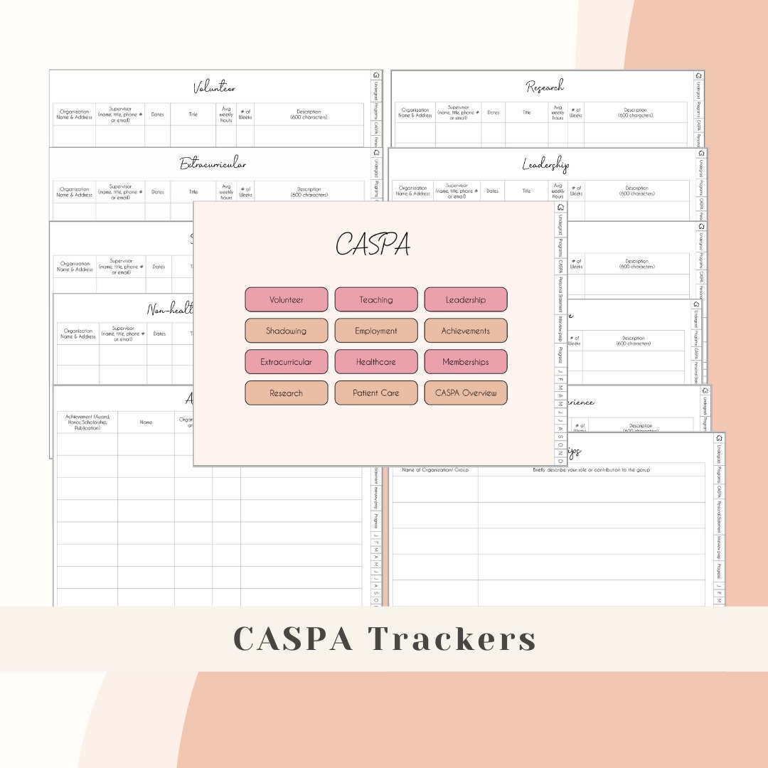 Pre-pa Workbook Planner| CASPA, PACAT, Digital College Planner ...