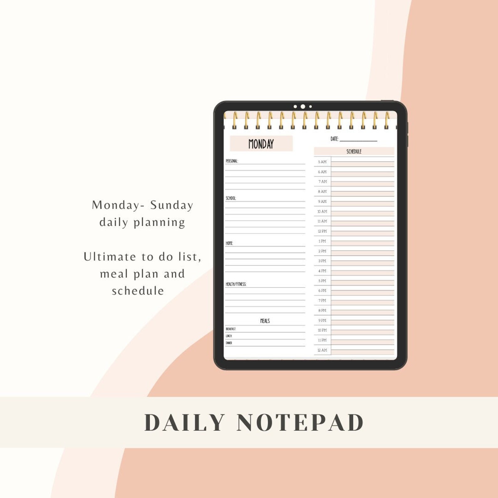 Daily Digital Notepad Printable Daily Planner Pdf File Goodnotes ...