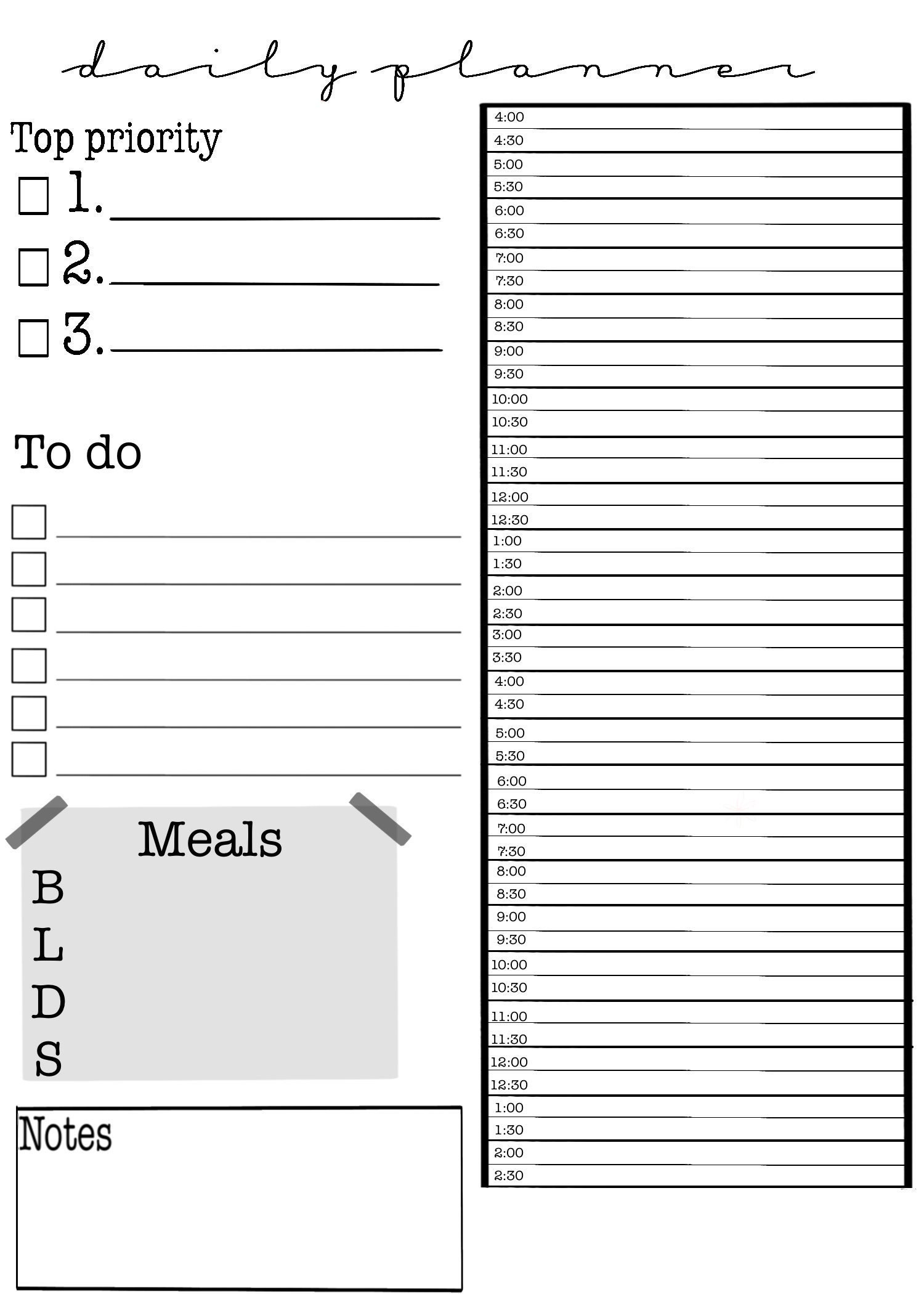 Digital Daily Planner Pdf File Goodnotes Notability Printable Daily ...