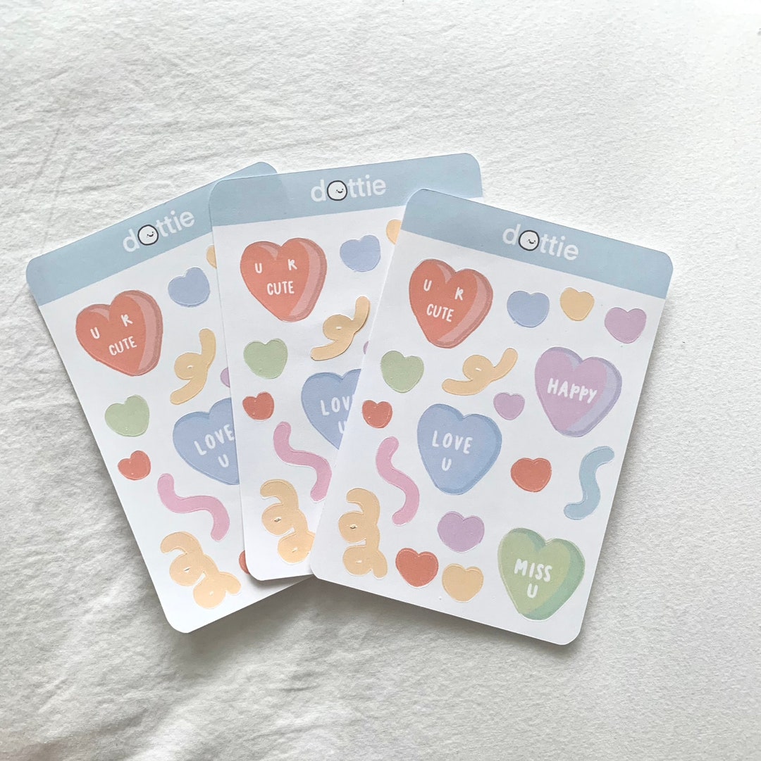 Dottie Valentinstag Stickers Matte Stickerbogen Herzen Konfetti Deko ...