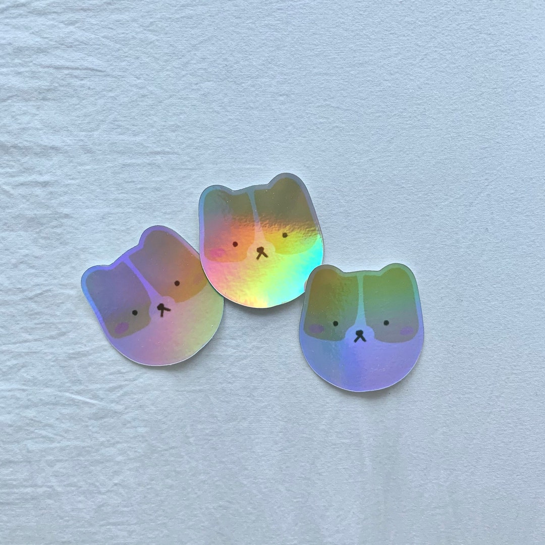 Shiba Inu Corgi Dog Holographic Sticker | Weatherproof Holo Rainbow ...