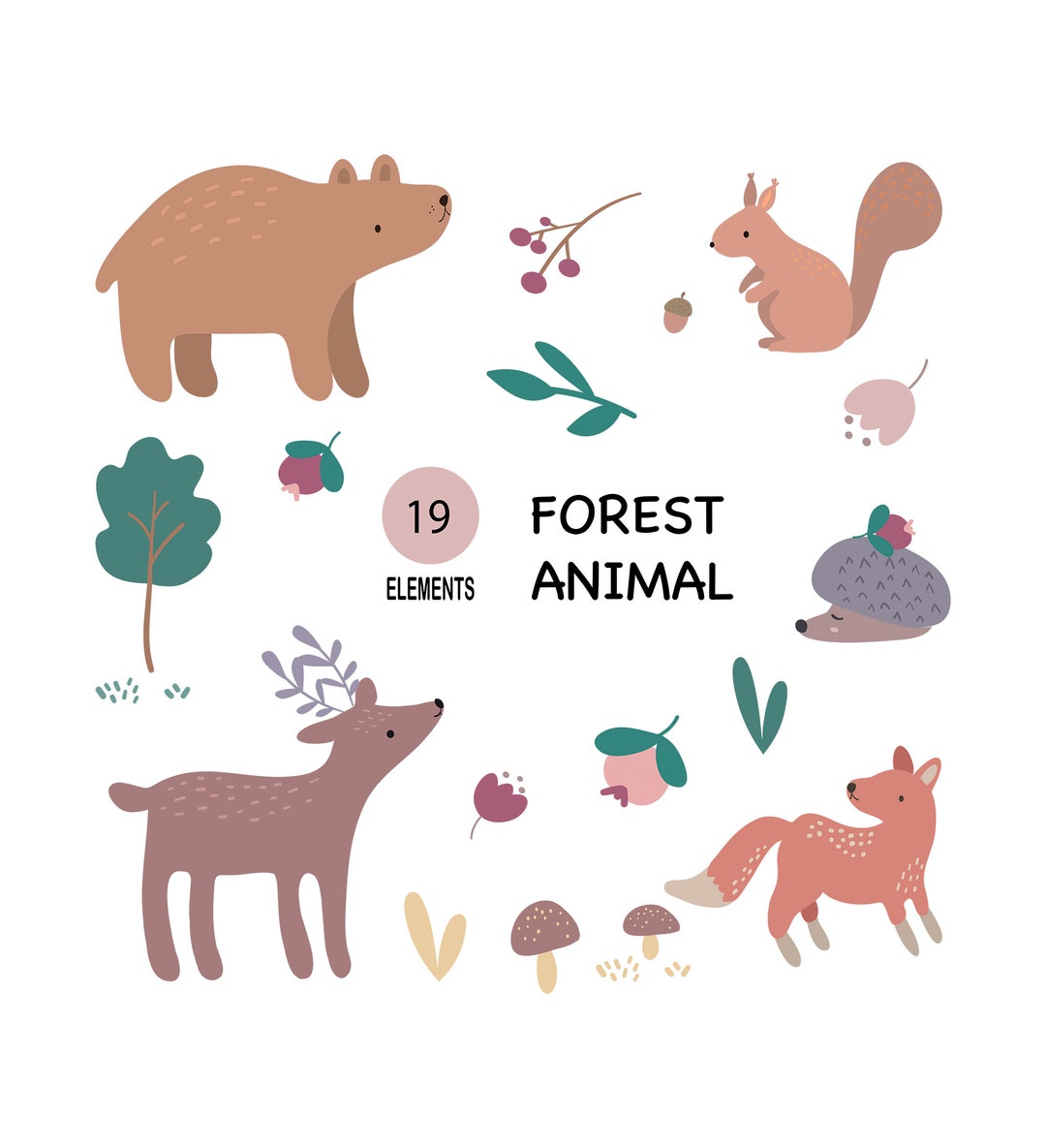 Forest Animals Svg Woodland Animals Svg Set of Animals Svg - Etsy Australia
