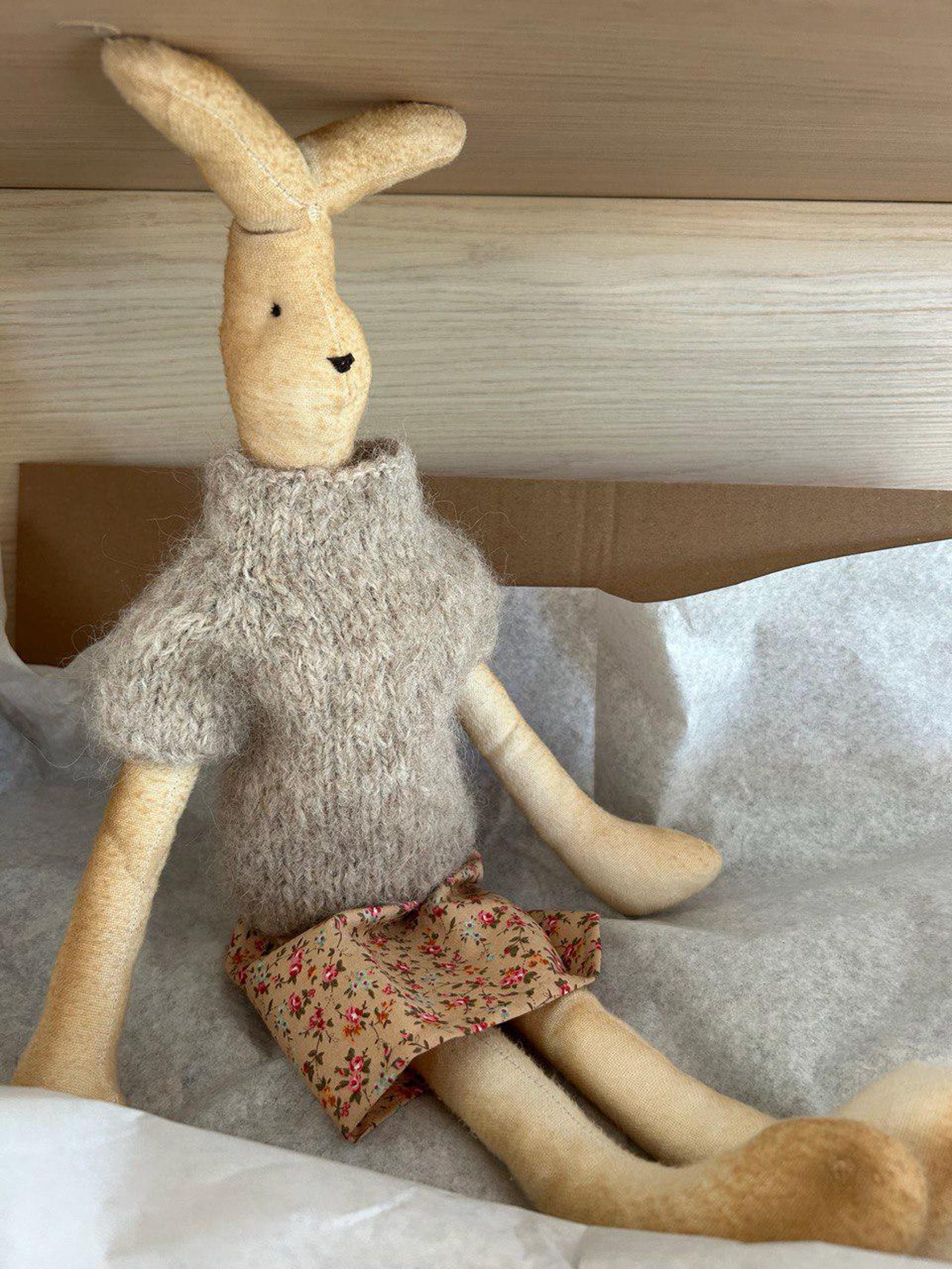 Unique Handmade Bunny Doll Heirloom Doll Handmade Rabbit Textile Bunny ...