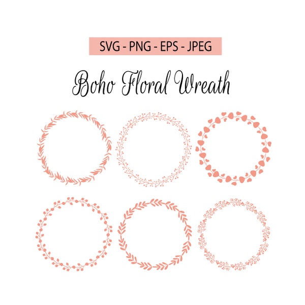 Flower Wreath Logo - Etsy