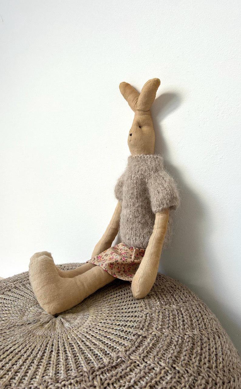 Unique Handmade Bunny Doll | Heirloom Doll | Handmade Rabbit | Gift Toy ...