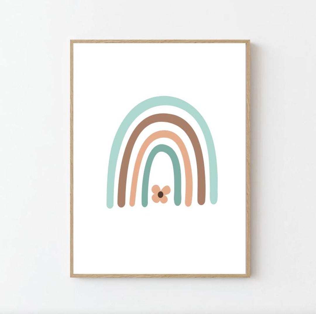 Boho Rainbow Art Print Poster,rainbow Poster, Girl's Room Decor, Boho ...