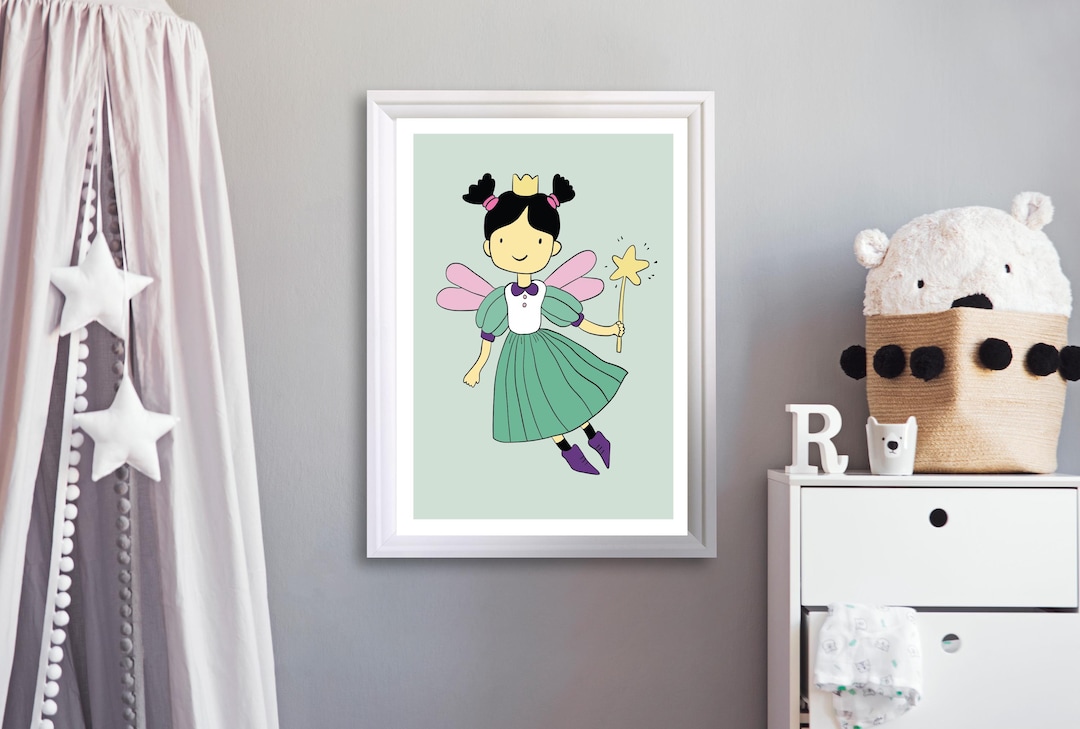 Fairy Art Print, Pretty Fairy Poster, Fairy Illustration, Whimsical ...