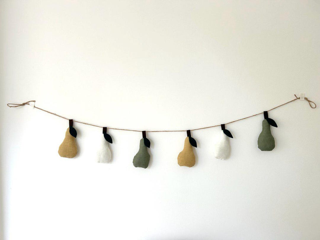 Pear Garland Made of Linen,fruit Garland, Scandinavian Garland, Rustic ...