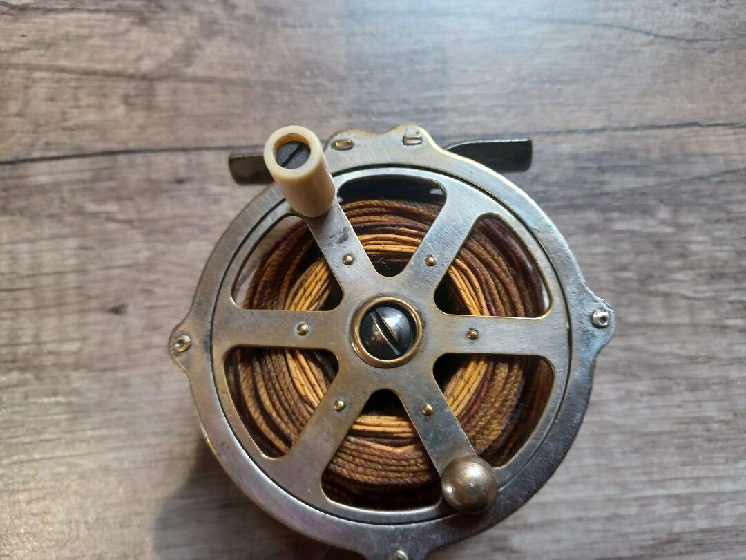 Vintage Nickel Silver Fly Reel: Size 100, Braided Line, White Handle - Etsy