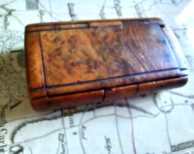 An Unusual and Rare Antique Walnut Snuff Box With A Locking Device - Etsy