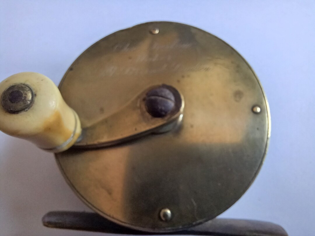 A Very Good Early Antique Brass Winch With Raised Check BY Chas Farlow ...