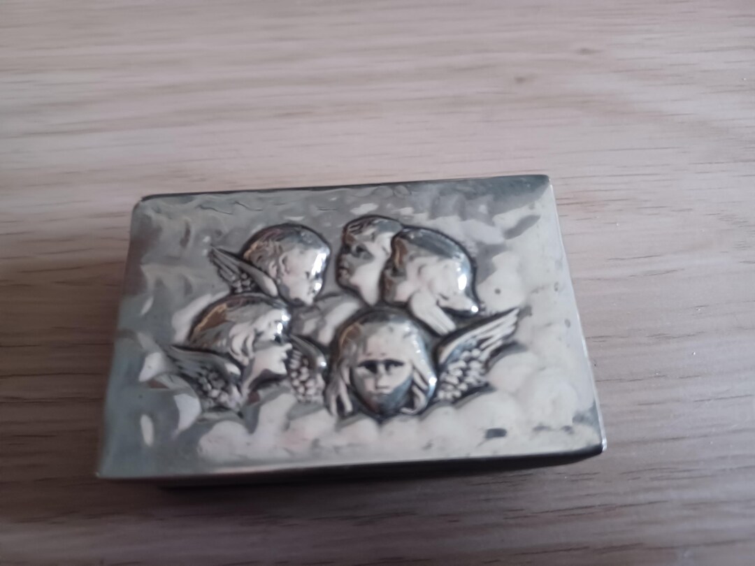 An Antique Matchbox Cover With Reynolds Angels Made From EPNS (silver ...