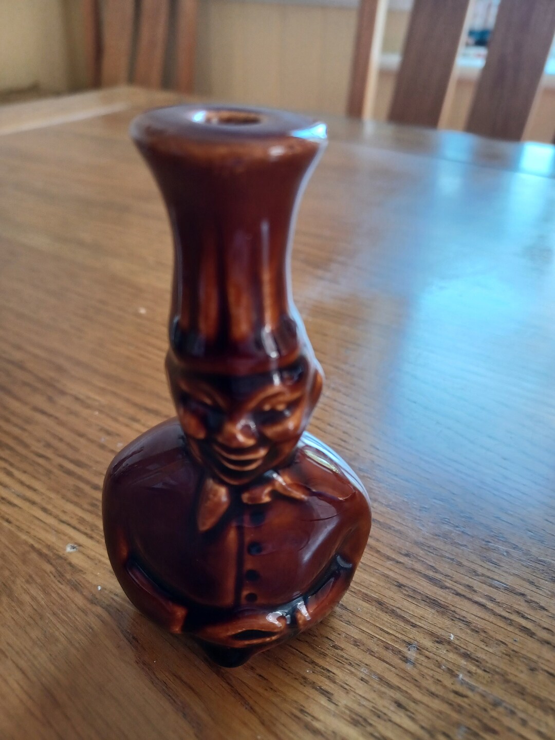 A Vintage Pottery Brown Glaze Chef Pie Funnel - Etsy
