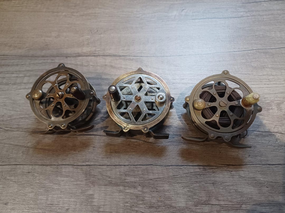 Three Vintage American Skeleton Reels. Two by Pflueger Progress and One ...