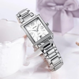 Ladies Stainless Steel Silver Quartz Wristwatch - Etsy