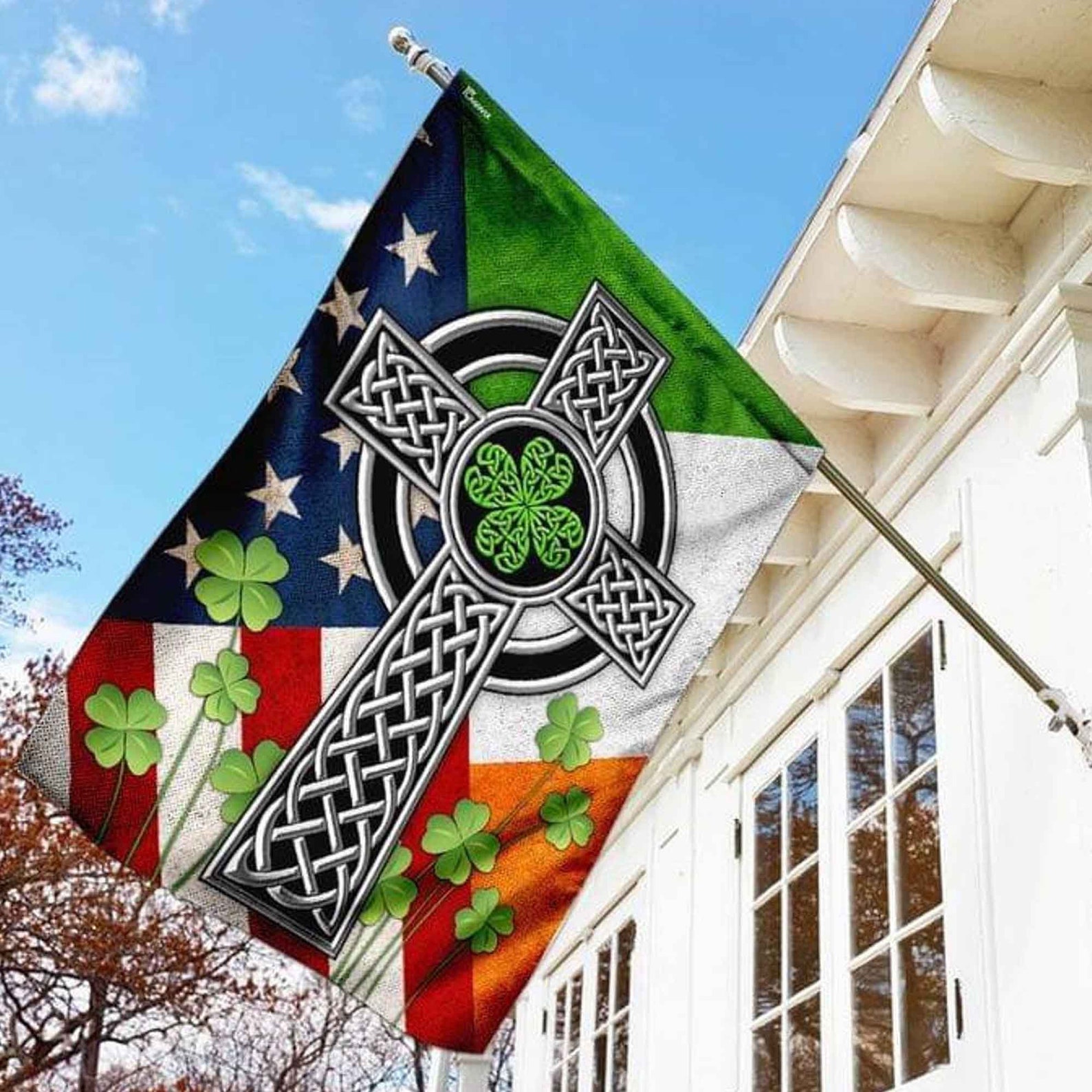 Irish Celtic Knot Cross Flag Jesus FlagChristian's | Etsy