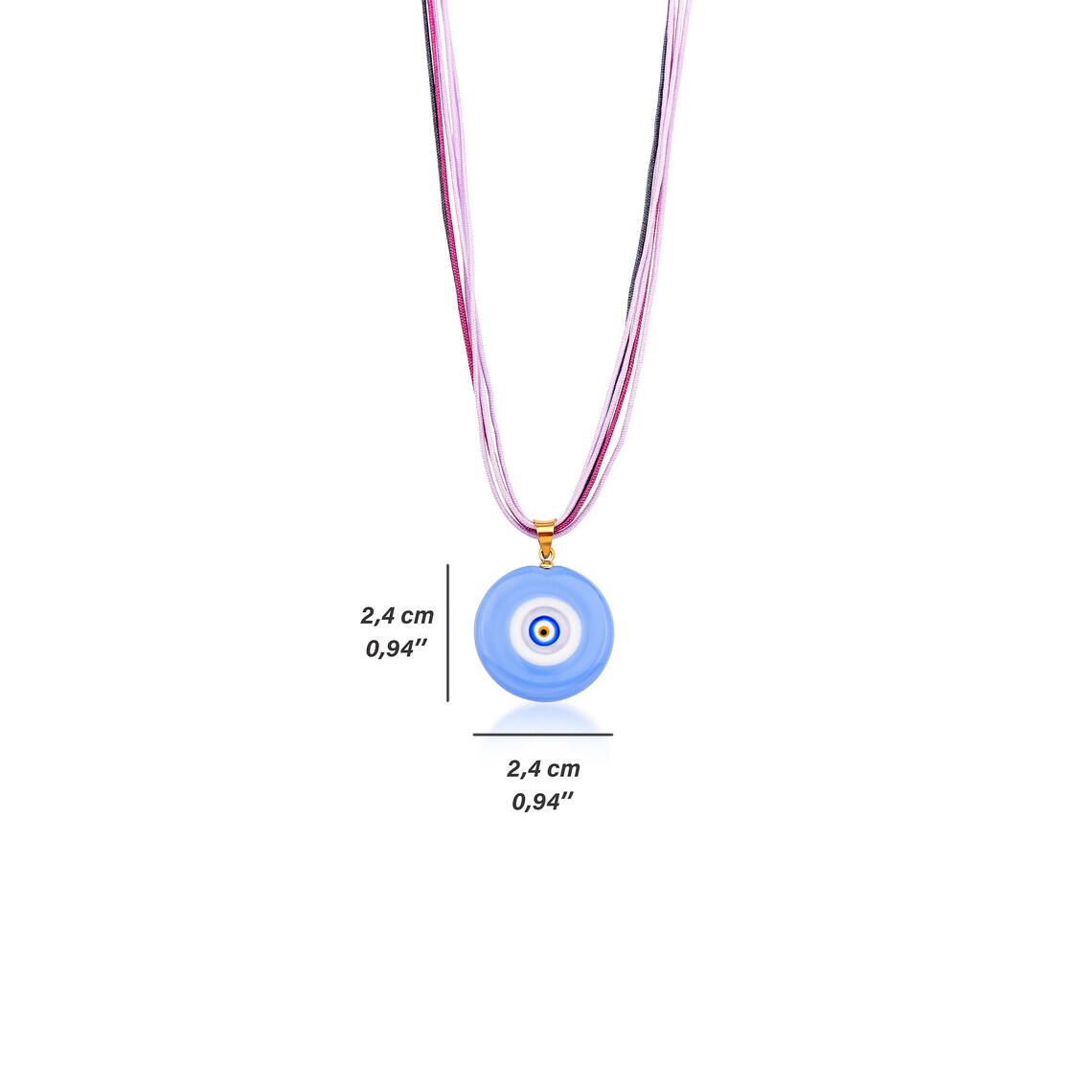 Tranquil Aura, Lilac Evil Eye Pendant Necklace With Paracord - Bohemian Chic Wearable Art for ...