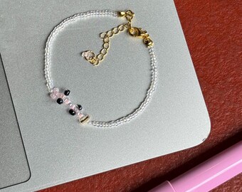 Handmade Pink F1 Race Car Bracelet, Beaded Bracelet, Formula 1 Bracelet ...