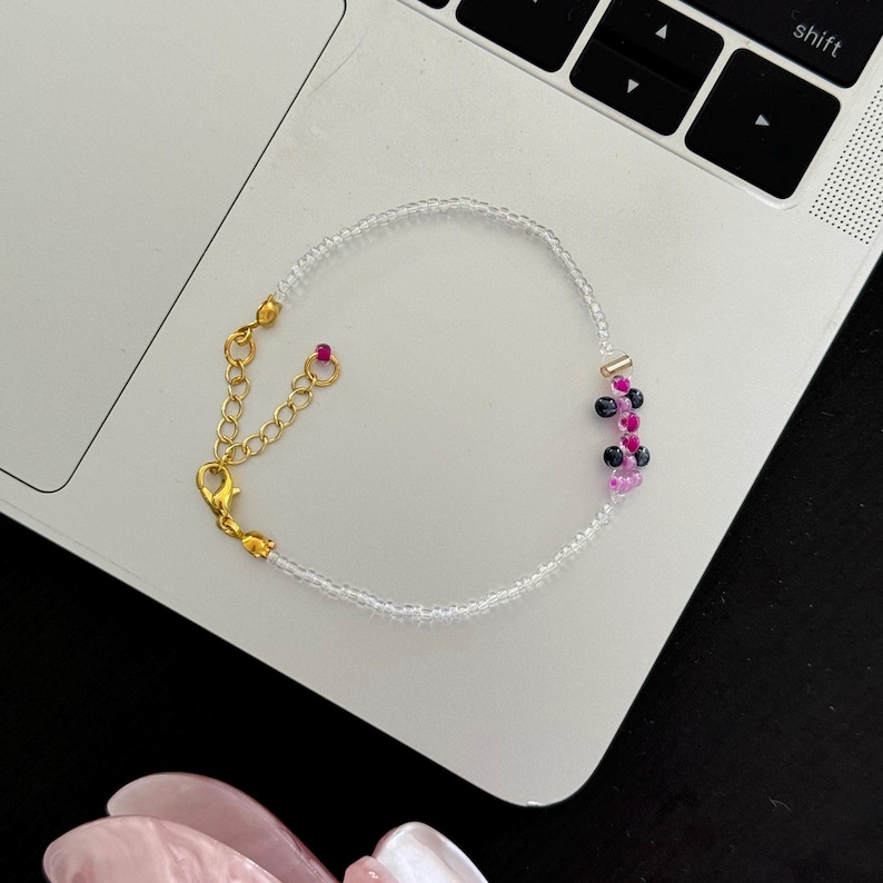 Handmade Pink F1 Race Car Bracelet, Beaded Bracelet, Formula 1 Bracelet ...