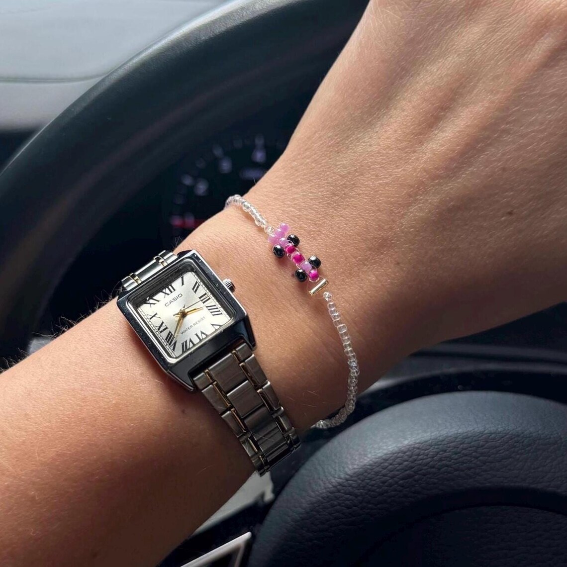 Handmade Pink F1 Race Car Bracelet, Beaded Bracelet, Formula 1 Bracelet ...