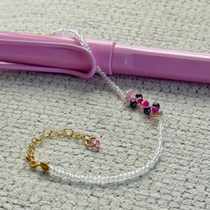 Handmade Pink F1 Race Car Bracelet, Beaded Bracelet, Formula 1 Bracelet ...