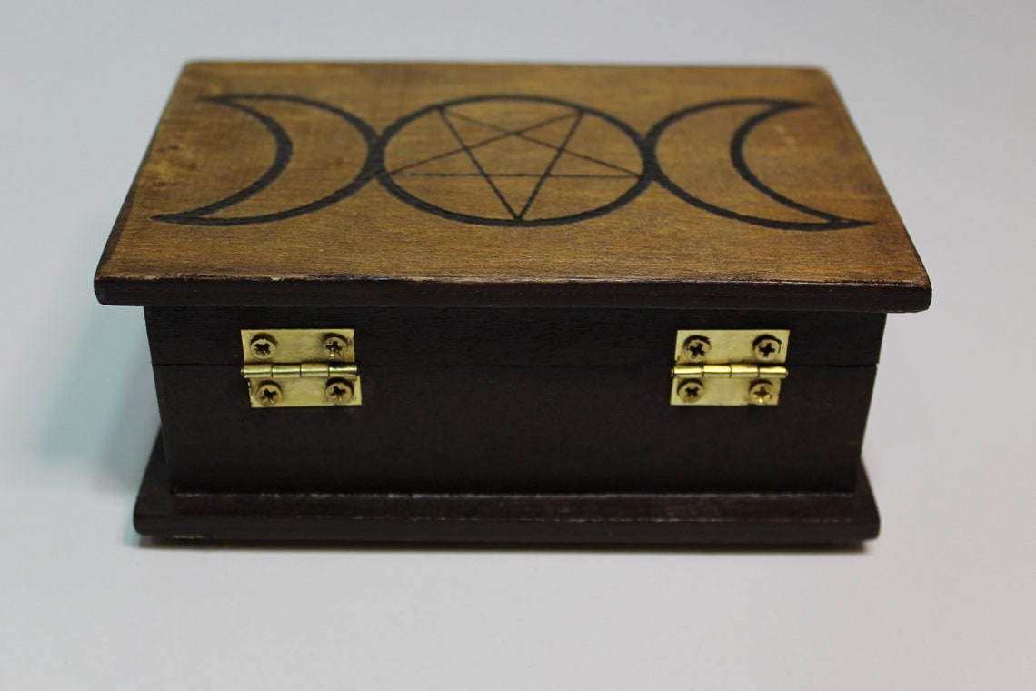 Hand Burned Brown Painted Rustic Looking Box With Triple - Etsy Canada