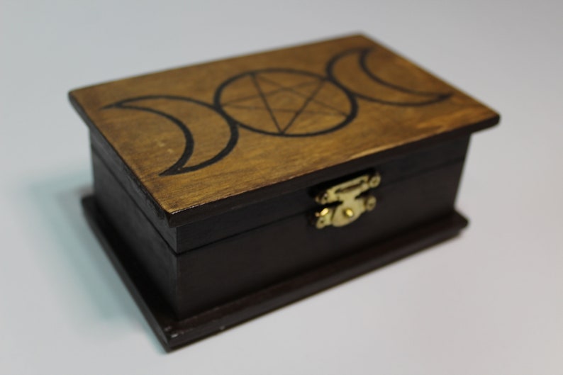 Hand Burned Brown Painted Rustic Looking Box With Triple - Etsy Canada