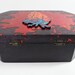 Wood Burned Box With Purple Stain, Foiled Blood Splatter, Painted Heart ...