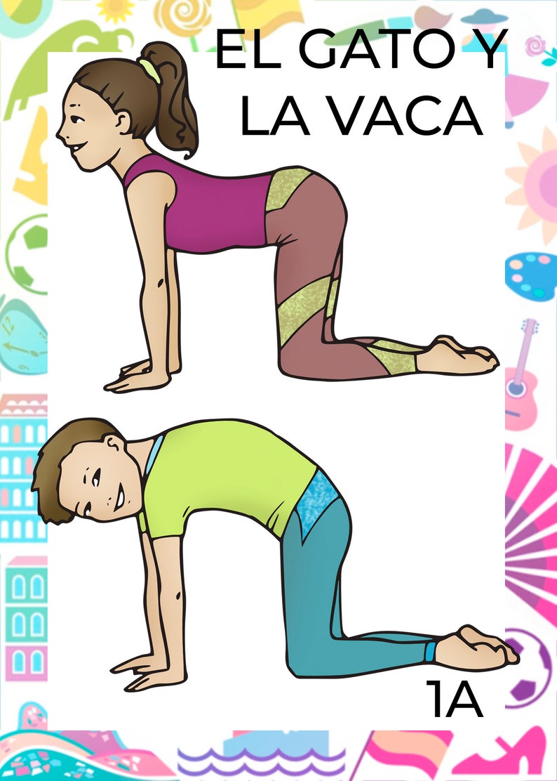 Spanish Kids Yoga Poses Flash Cards (printable) - Etsy
