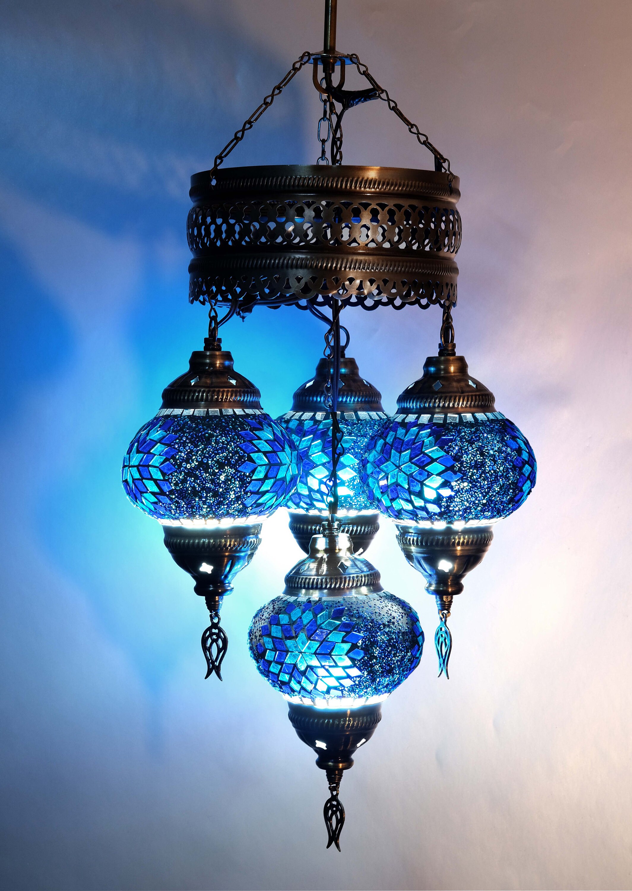 Blue Turkish Lamp Turkish Chandelier Turkish Mosaic Lamp | Etsy