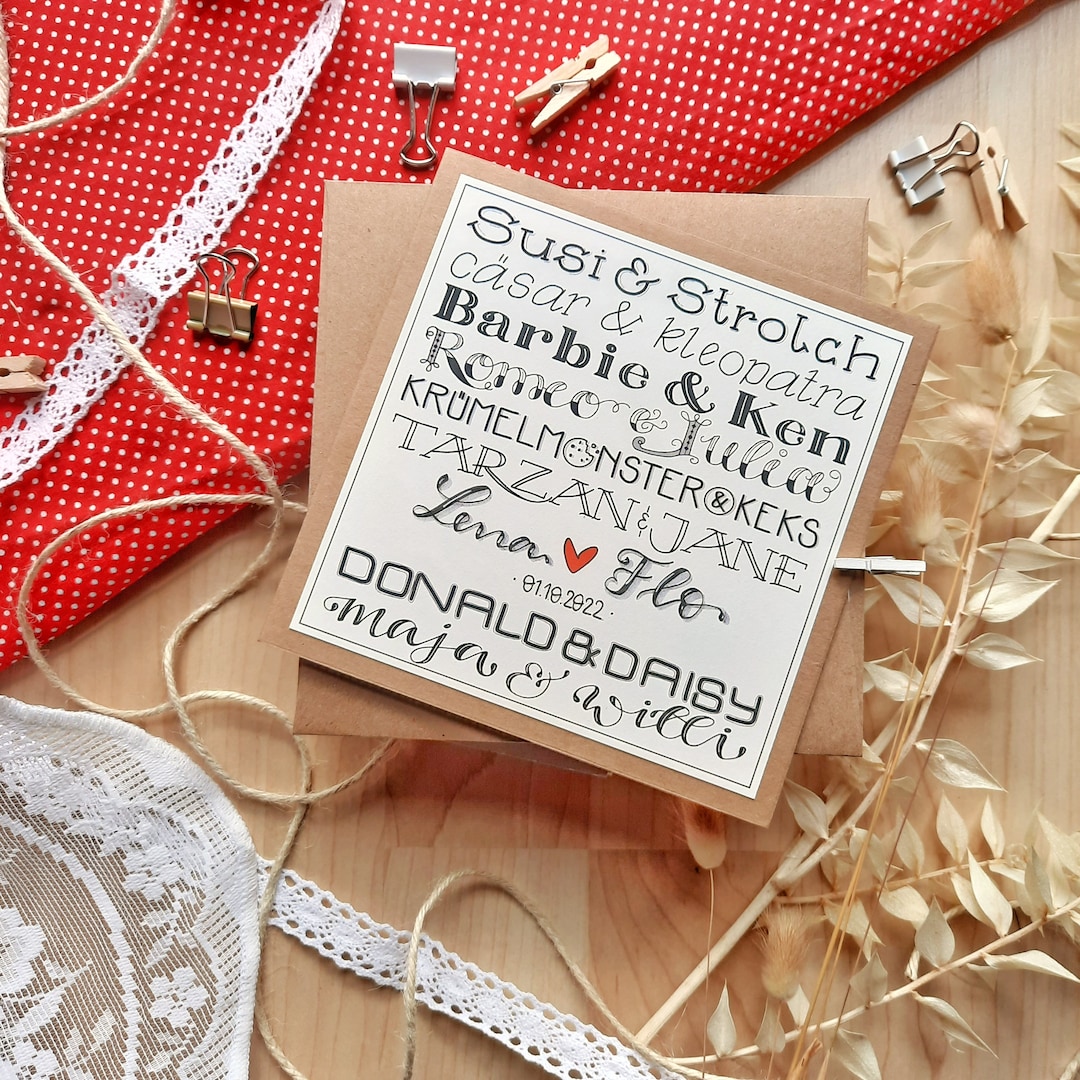 Personalized Wedding Congratulations Card Wedding Card Square Folding ...