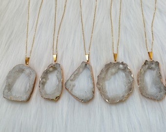 White Geode Slice - Etsy