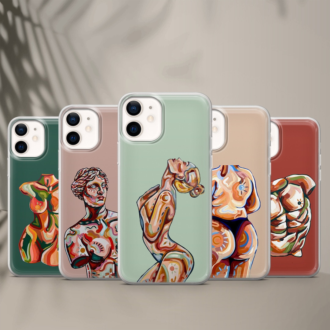 Abstract Body Drawing Phone Case Cover for iPhone 14, 12, 13, Xr, 11 ...