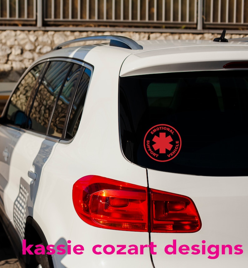 Emotional Support Vehicle Decal - Etsy
