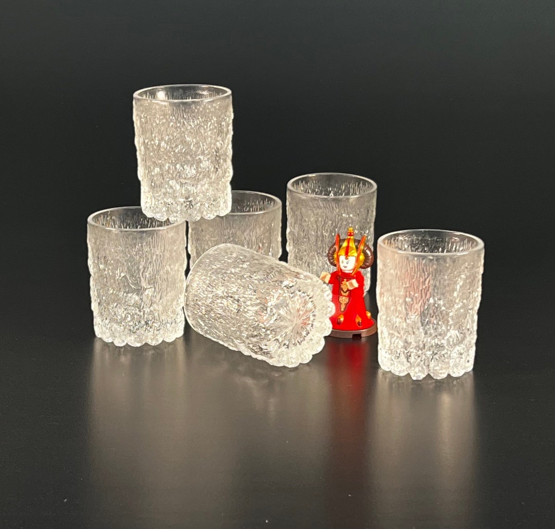 6 Vintage Shot Glasses Vodka Glasses Ice Glass Textured True Vintage ...