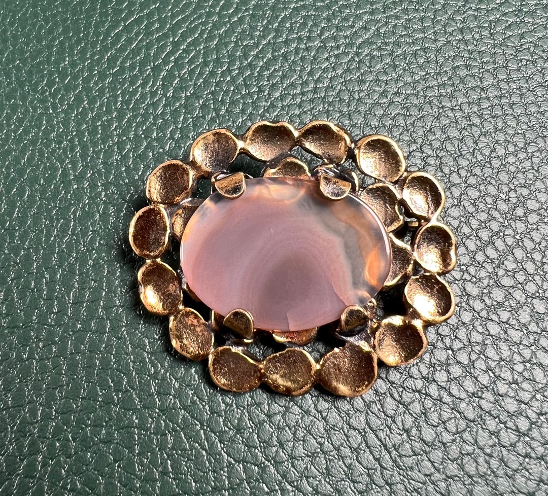 PENTTI SARPANEVA Turun Hopea Bronze Brooch With Agate Stone True ...