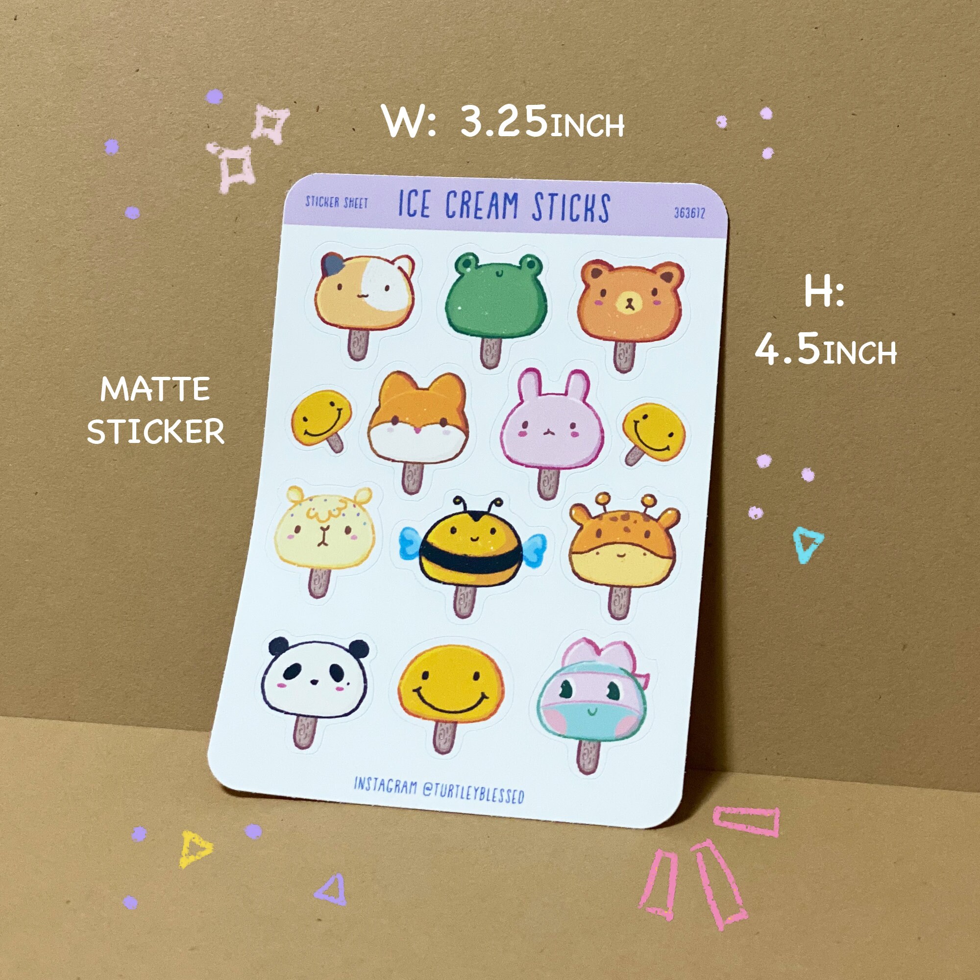 Eis sticker Sheet Tiere Sticker Popsicle Sticker Niedliche Sticker Journal Sticker Planer ...