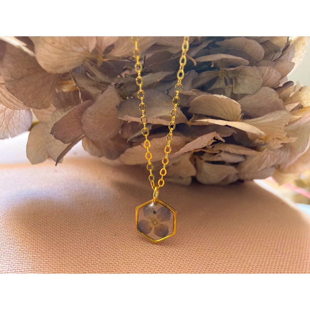 Necklace Necklace Flowers Pressed Marnie - Etsy