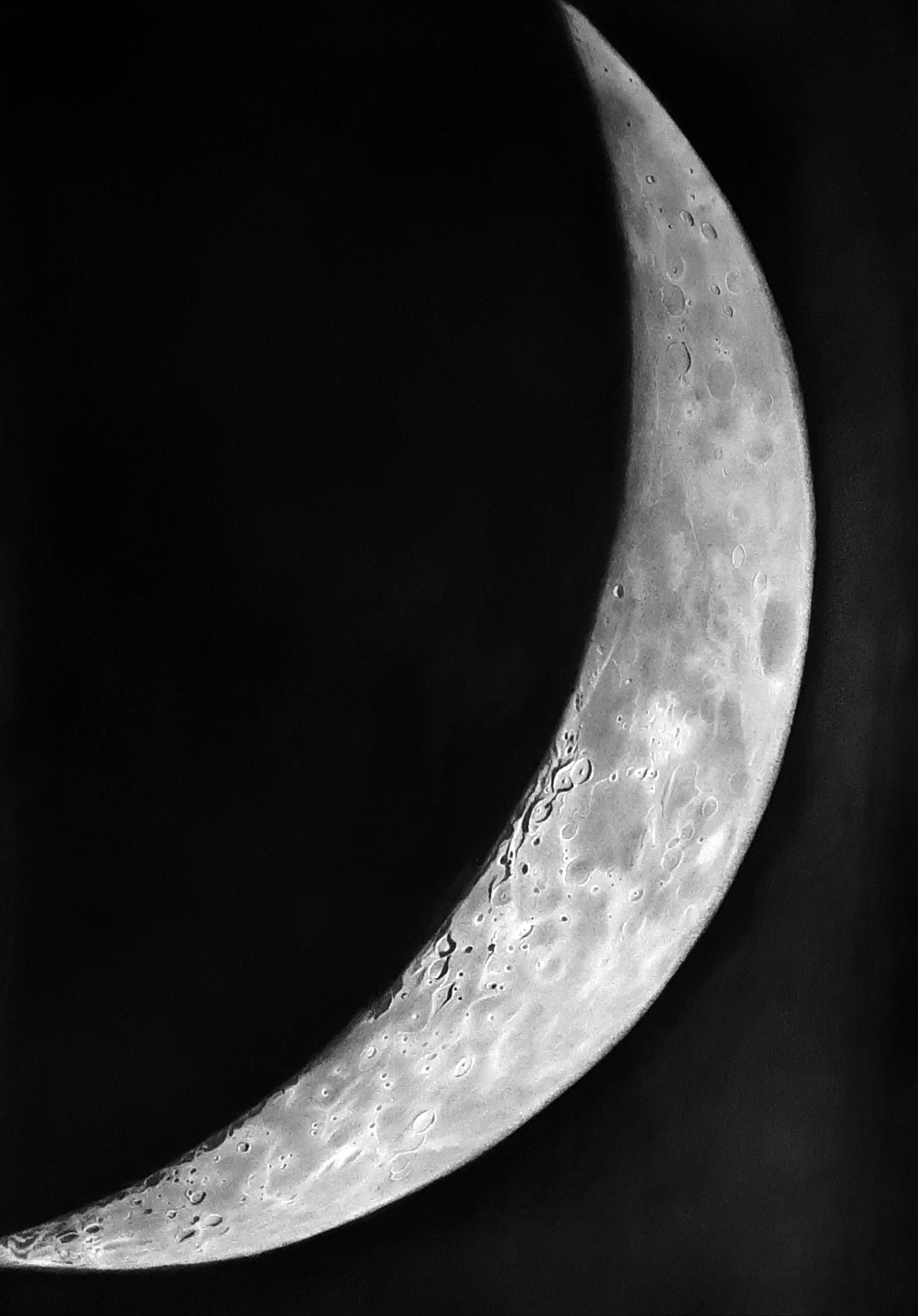 First Quarter Young Moon Moon Drawing Moonscape Artwork Moon Waning ...