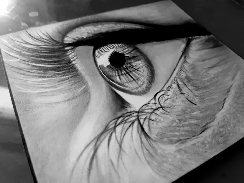 An Eye Realistic Eye Drawing Realistic Graphite Drawing | Etsy